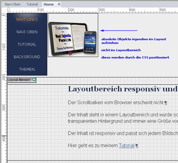 Responsives Design in NetObjects Fusion - Tutorial
