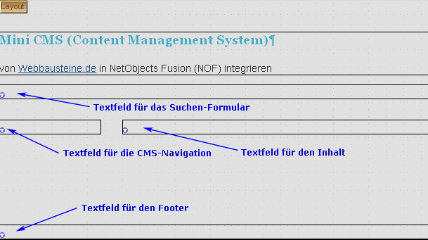 Tutorial CMS in NetObjects Fusion einbauen