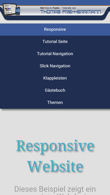 Tutorial NetObjects Fusion Responsive Navigation